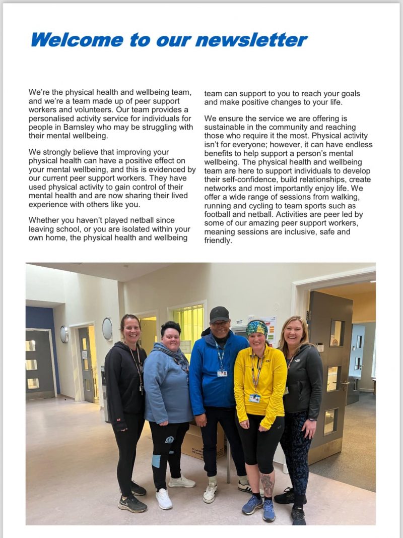Meet The Physical Health and Wellbeing Team - Barnsley Recovery College
